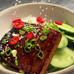 Cooked - Hasselback Teriyaki Tofu Steaks
