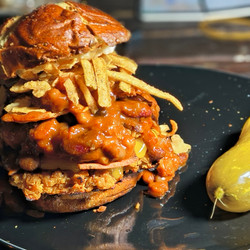 Cooked - Fuzz's Black Bean TVP Veggie Burgers