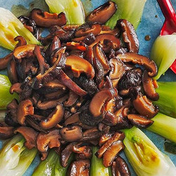 Cooked - Braised Shiitake Mushrooms & Pak Choi
