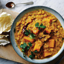 Cooked - Pumpkin Dal Recipe (soak dal during break)
